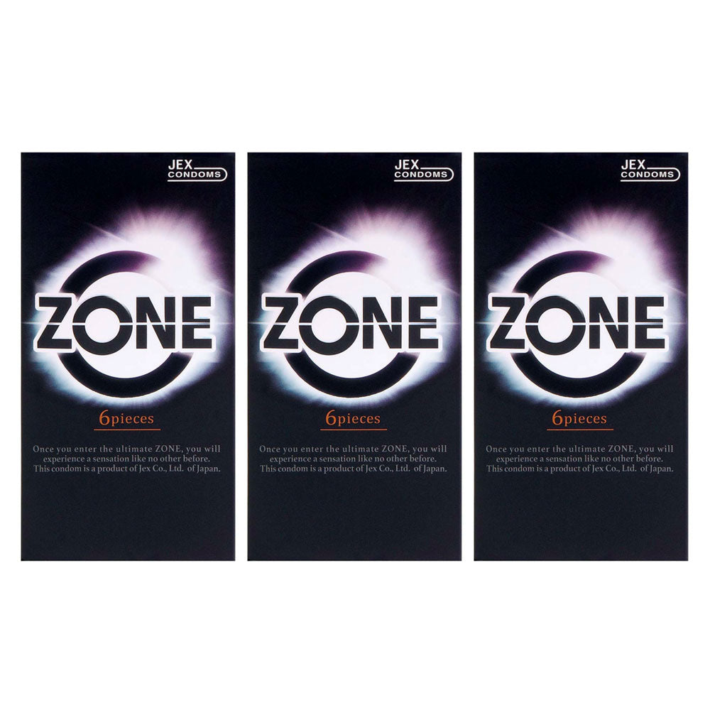 日本JEX ZONE 地帶乳膠安全套（6片裝） 三盒裝 — 19Toys 濕鳩玩具